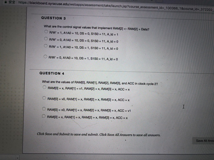 Solved QUESTION 1 What are the control signal values that | Chegg.com