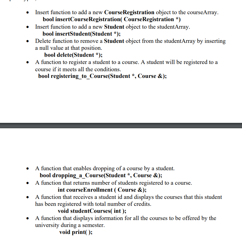 Solved Define the following classes to manage registration | Chegg.com