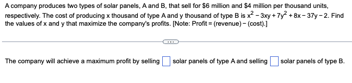 Solved Find the values of x and y that minimize 8x−xy+6y2 | Chegg.com