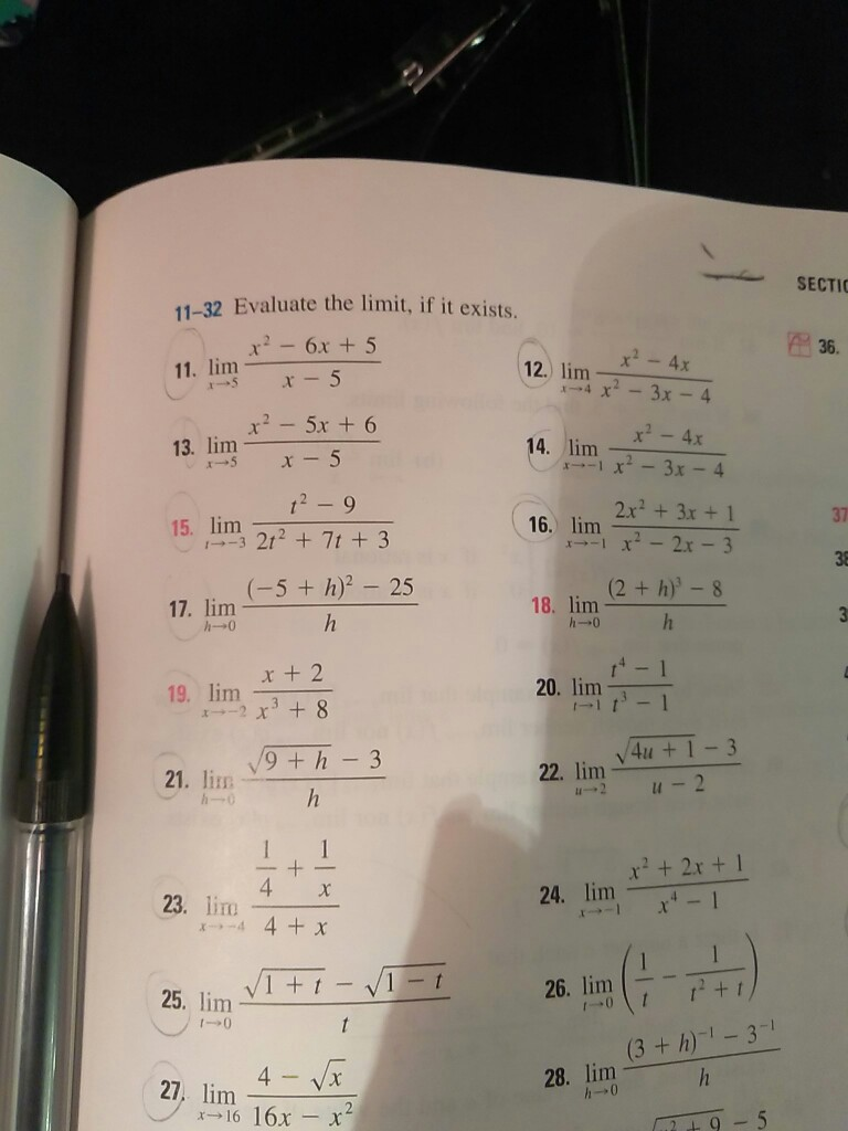 Solved SECTI 11-32 Evaluate the limit, if it exists. 11. | Chegg.com