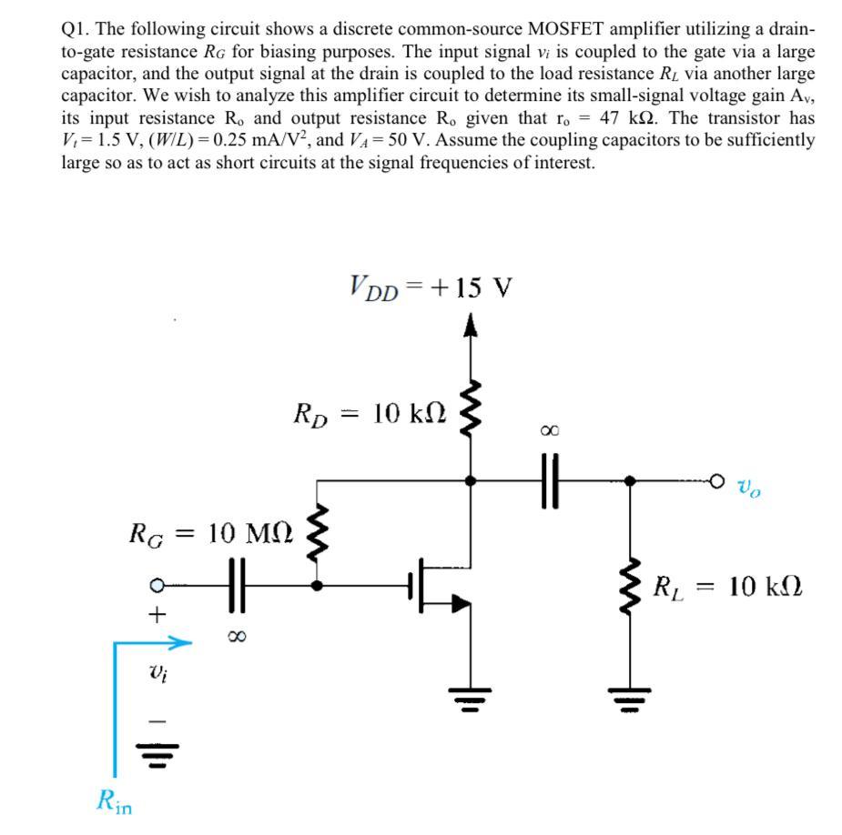 Solved Q1. The following circuit shows a discrete | Chegg.com