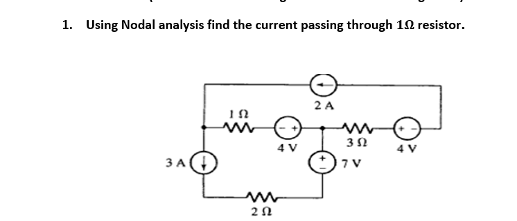 Solved Using Nodal analysis find the current passing through | Chegg.com