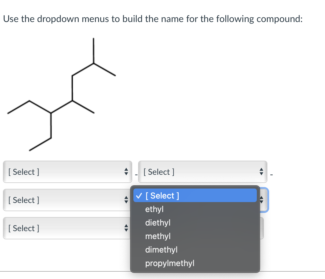 Solved Use the dropdown menus to build the name for the | Chegg.com