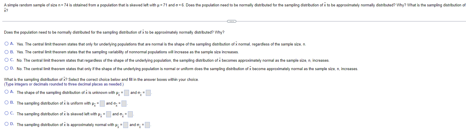Solved Ch 8 ﻿and 9 5 x‾ ?Does the population need to be | Chegg.com