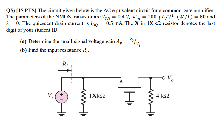 Solved 05) [15 PTS] The circuit given below is the AC | Chegg.com