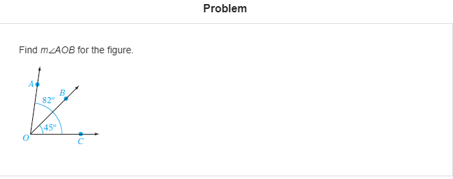 Solved Find m∠AOB for the figure. | Chegg.com