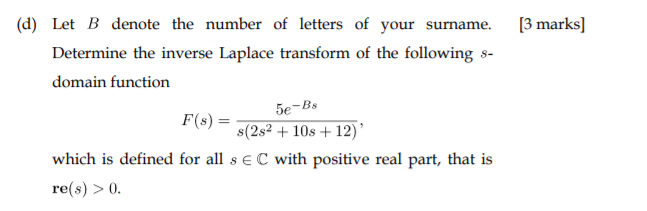 Solved [3 marks] (d) Let B denote the number of letters of | Chegg.com