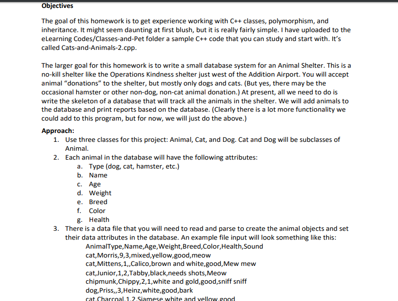 Solved Objectives The goal of this homework is to get | Chegg.com