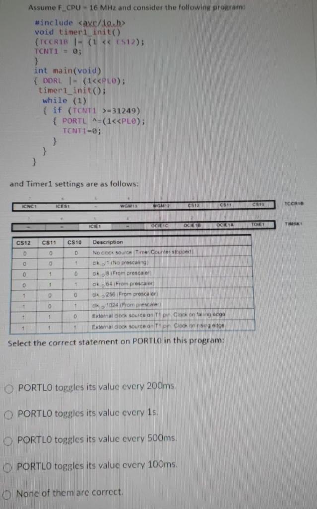 Solved { if (TCNT1 >=31249) { PORTL ^=(1