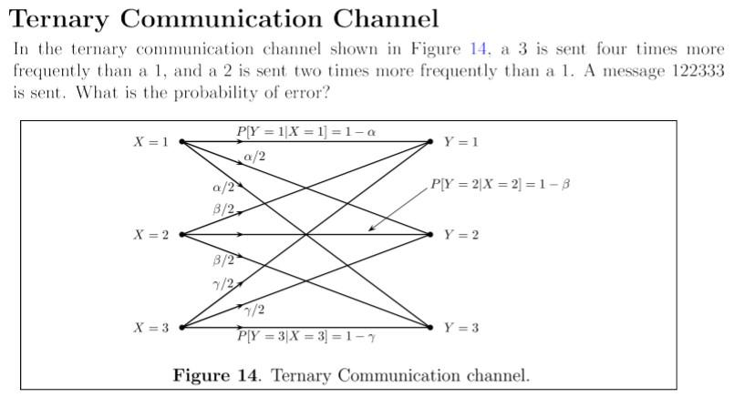 Solved Ternary Communication Channel In the ternary | Chegg.com