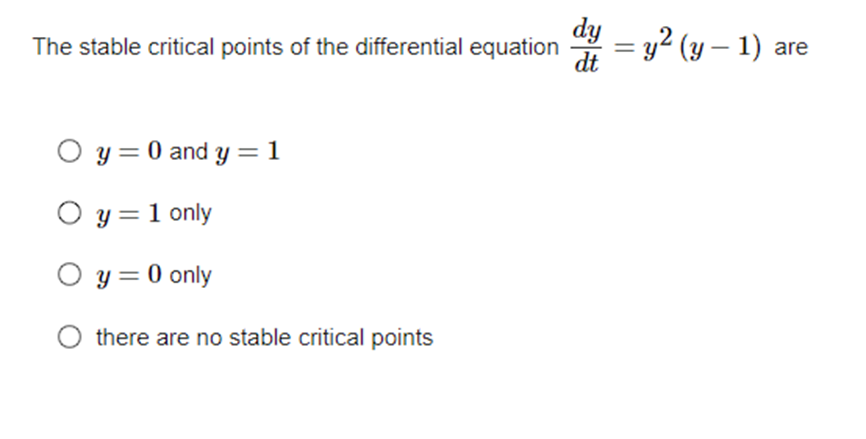 Solved The stable critical points of the differential | Chegg.com