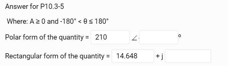 Solved P 10.3-5 Determine the polar and rectangular form of | Chegg.com
