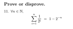 Solved Prove or disprove. 11. vn E N, L] 1-27 2i irl | Chegg.com
