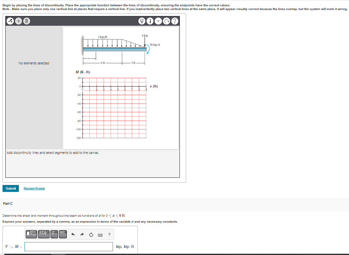 Solved Add discontinuity lines and select segments to add to | Chegg.com