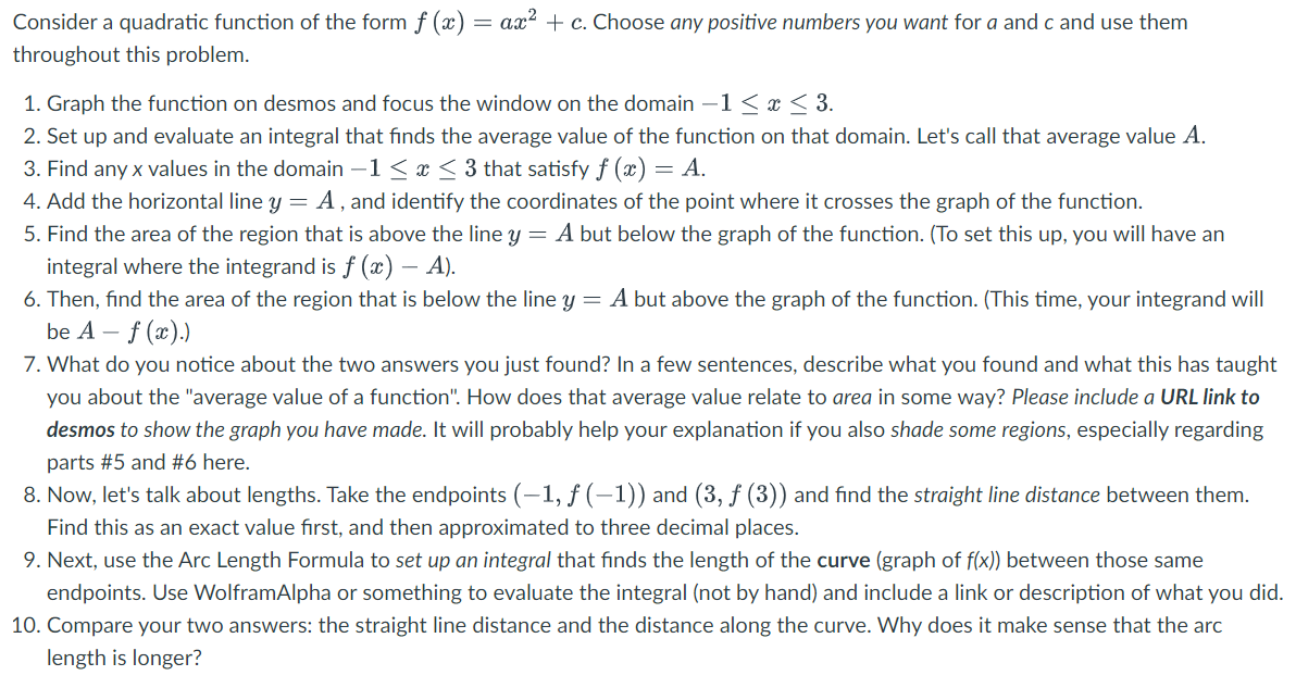 Solved ax2 + c. Choose any positive numbers you want for a | Chegg.com Solved ax2 + c. Choose any positive numbers you want for a | Chegg.com