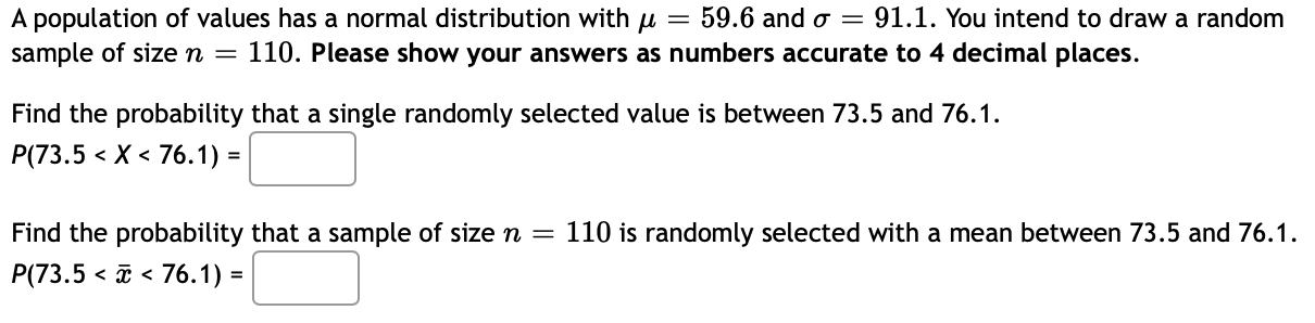 Solved A population of values has a normal distribution with | Chegg.com