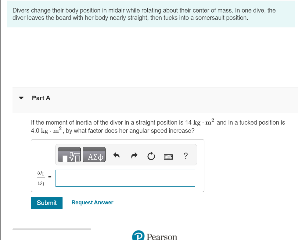 Solved Divers change their body position in midair while | Chegg.com