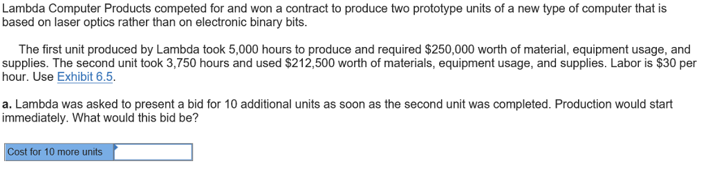 Solved Lambda Computer Products competed for and won a | Chegg.com