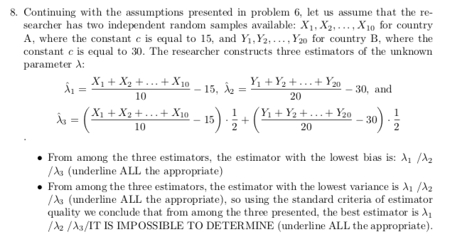 Solved 8. Continuing with the assumptions presented in | Chegg.com
