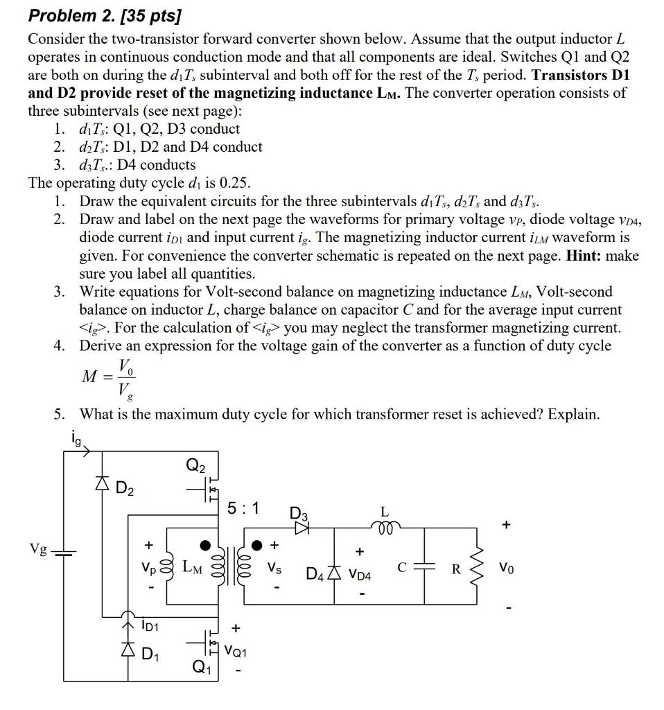 Solved Problem 2. [35 pts] Consider the two-transistor | Chegg.com