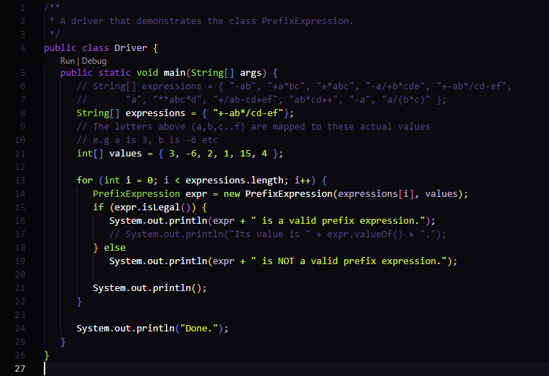 Solved I Need A Prefixexpressionjava That Has Two Functions 