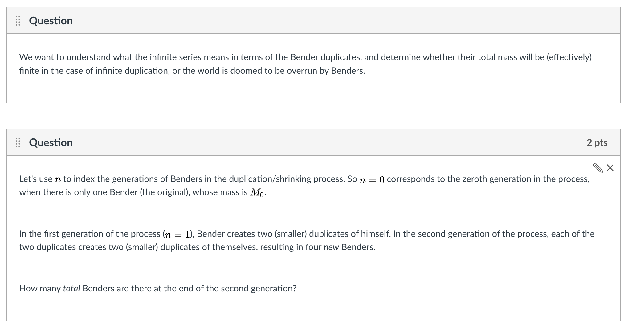 Solved In the episode "Benderama" from the sixth season of | Chegg.com