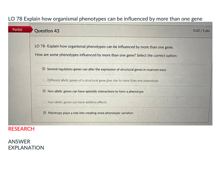 Solved LO 78- Explain how organismal phenotypes can be | Chegg.com