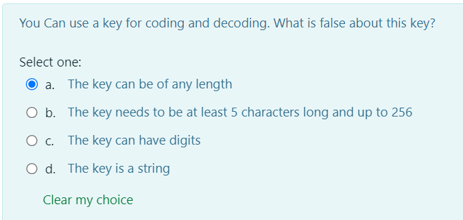 Solved You Can use a key for coding and decoding. What is | Chegg.com