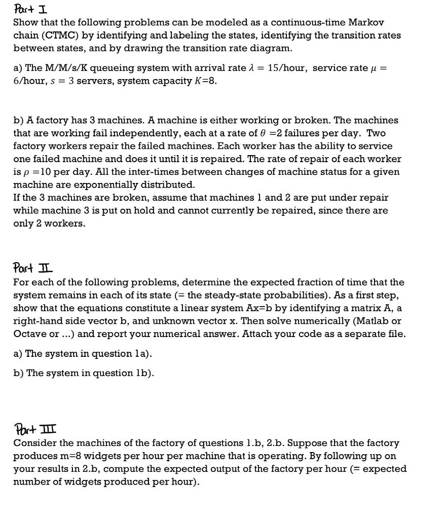 Part I Show that the following problems can be | Chegg.com