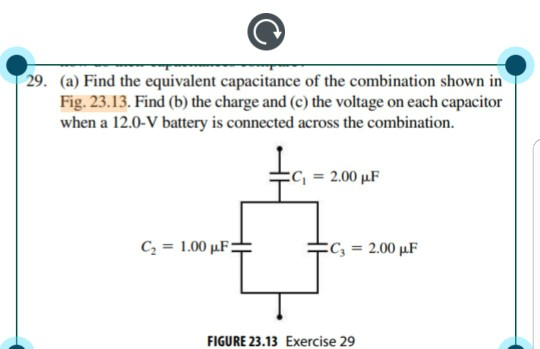 Solved 29. (a) Find the equivalent capacitance of the | Chegg.com