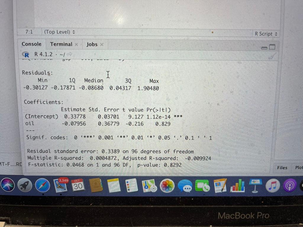 Solved For this question, we'll be working with a dataset | Chegg.com