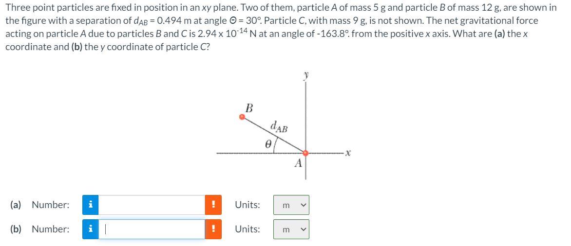 Solved Three point particles are fixed in position in an xy | Chegg.com