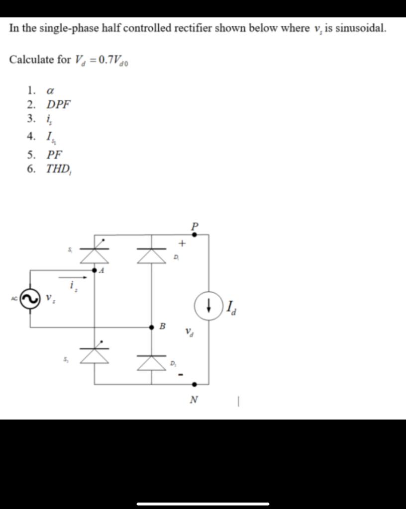 Solved In the single-phase half controlled rectifier shown | Chegg.com