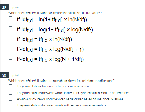 Solved 1 polnt Which one/s of the following can be used to | Chegg.com
