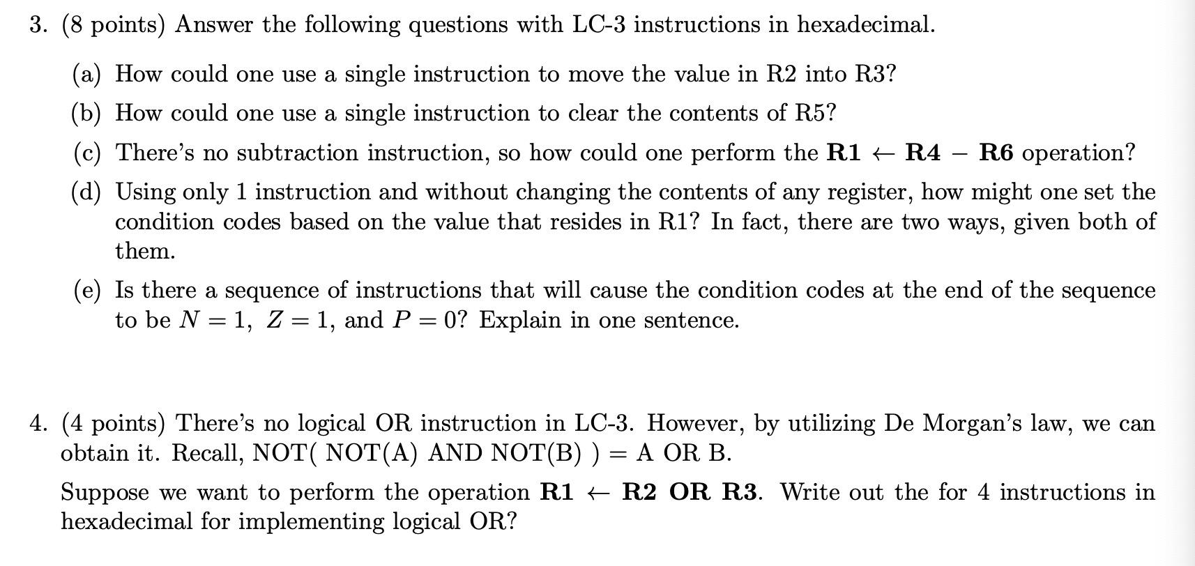 Solved 3. (8 points) Answer the following questions with | Chegg.com