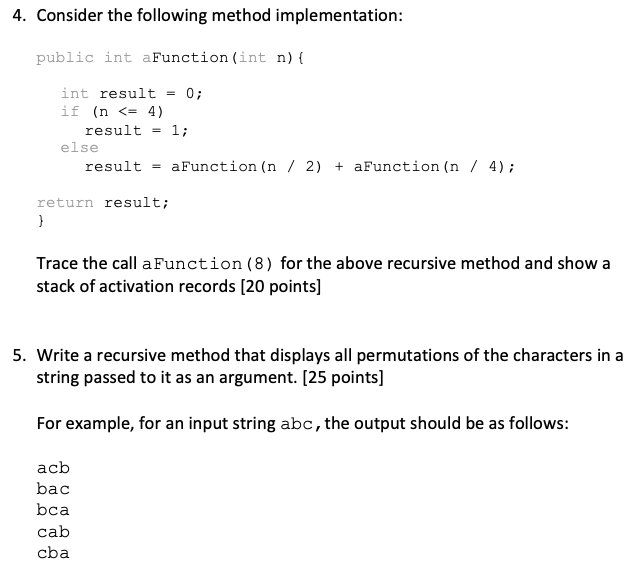 Solved 3. Write a recursive method that returns the smallest | Chegg.com