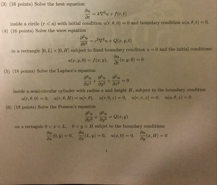 Solved Solve the heat equation. partial differential | Chegg.com