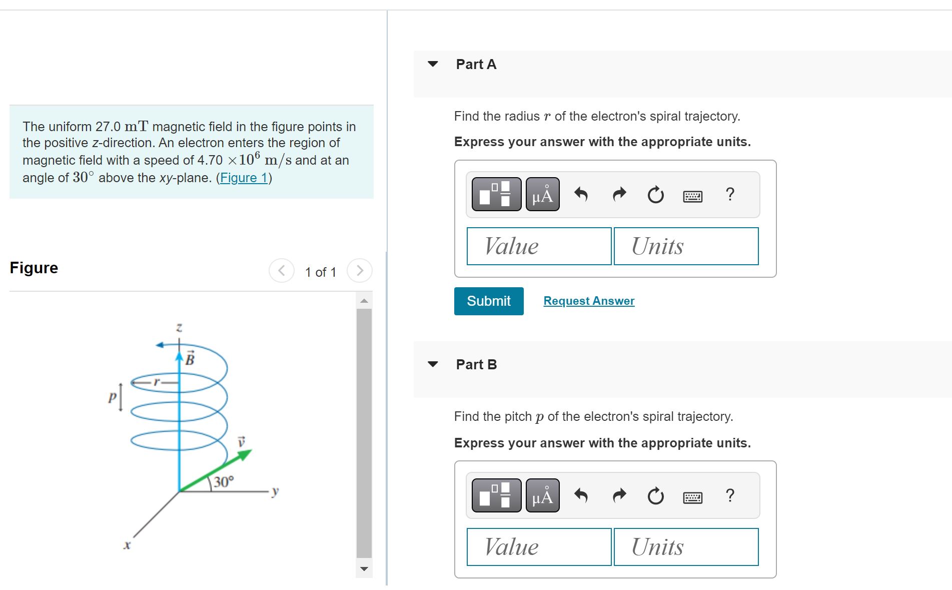 Solved The uniform 27.0mT magnetic field in the figure | Chegg.com