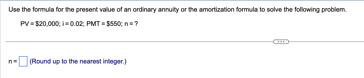 Solved Use the formula for the present value of an ordinary | Chegg.com