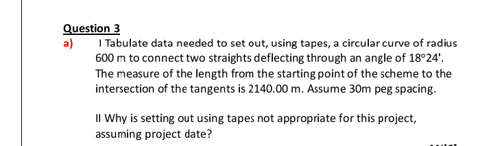 Solved Question 3 a) I Tabulate data needed to set out, | Chegg.com