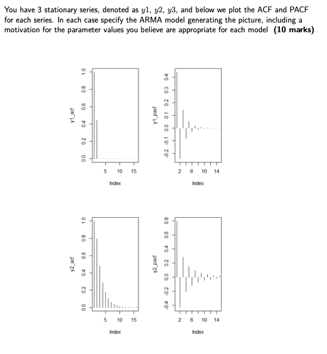 You have 3 stationary series, denoted as y1,y2,y3, | Chegg.com
