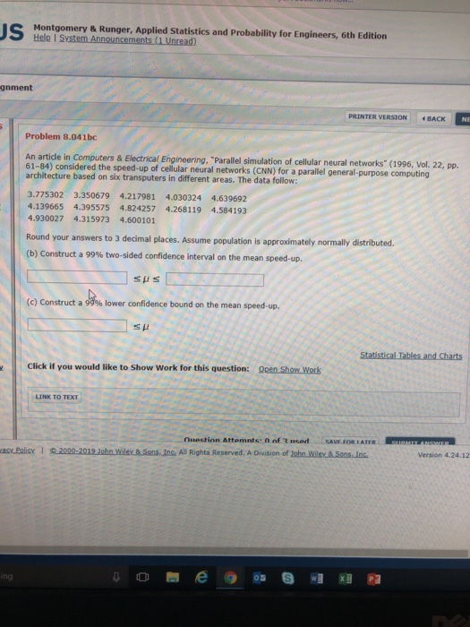 Solved Montgomery & Runger, Applied Statistics and | Chegg.com