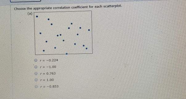 Solved Choose the appropriate correlation coefficient for | Chegg.com