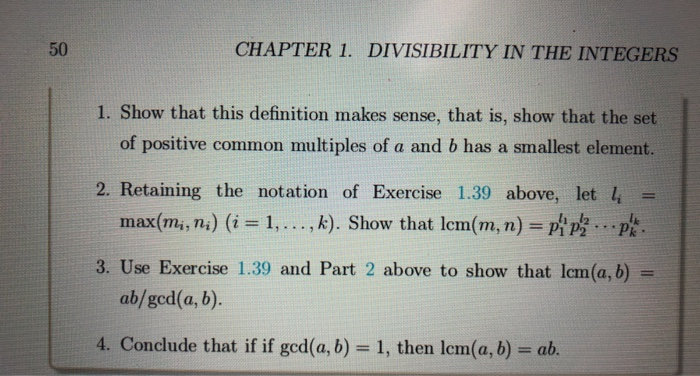 Solved Exercise 1.40 Given two (nonzero) integers a and b, | Chegg.com