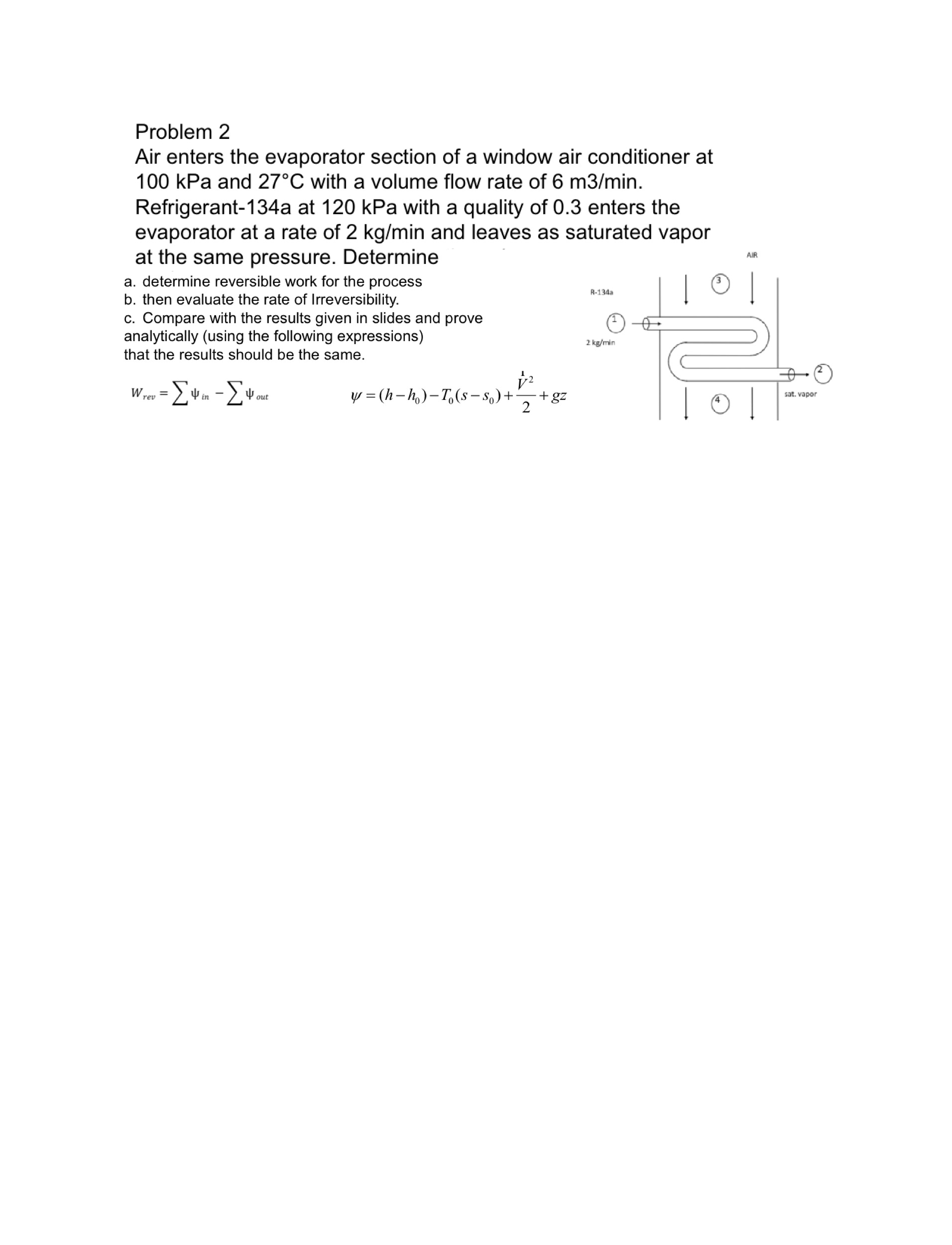 Solved Problem 2Air enters the evaporator section of a | Chegg.com
