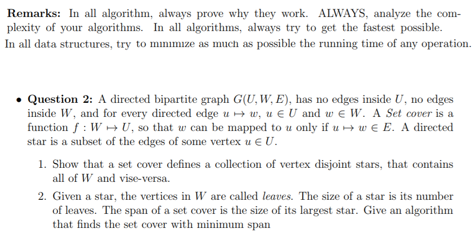 Remarks: In a algorithm, always prove why they work. | Chegg.com