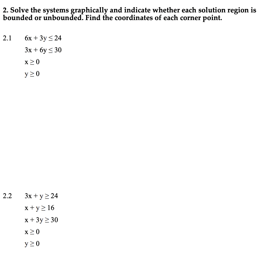 Solved Solve the systems graphically and indicate whether | Chegg.com