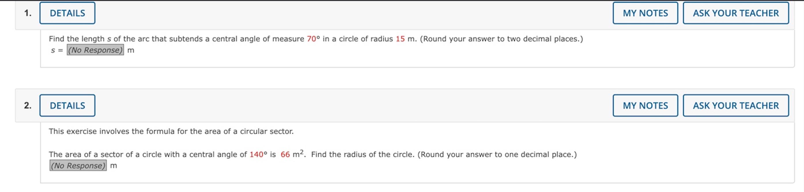 Solved Find the lenath s of the arc that subtends a central | Chegg.com