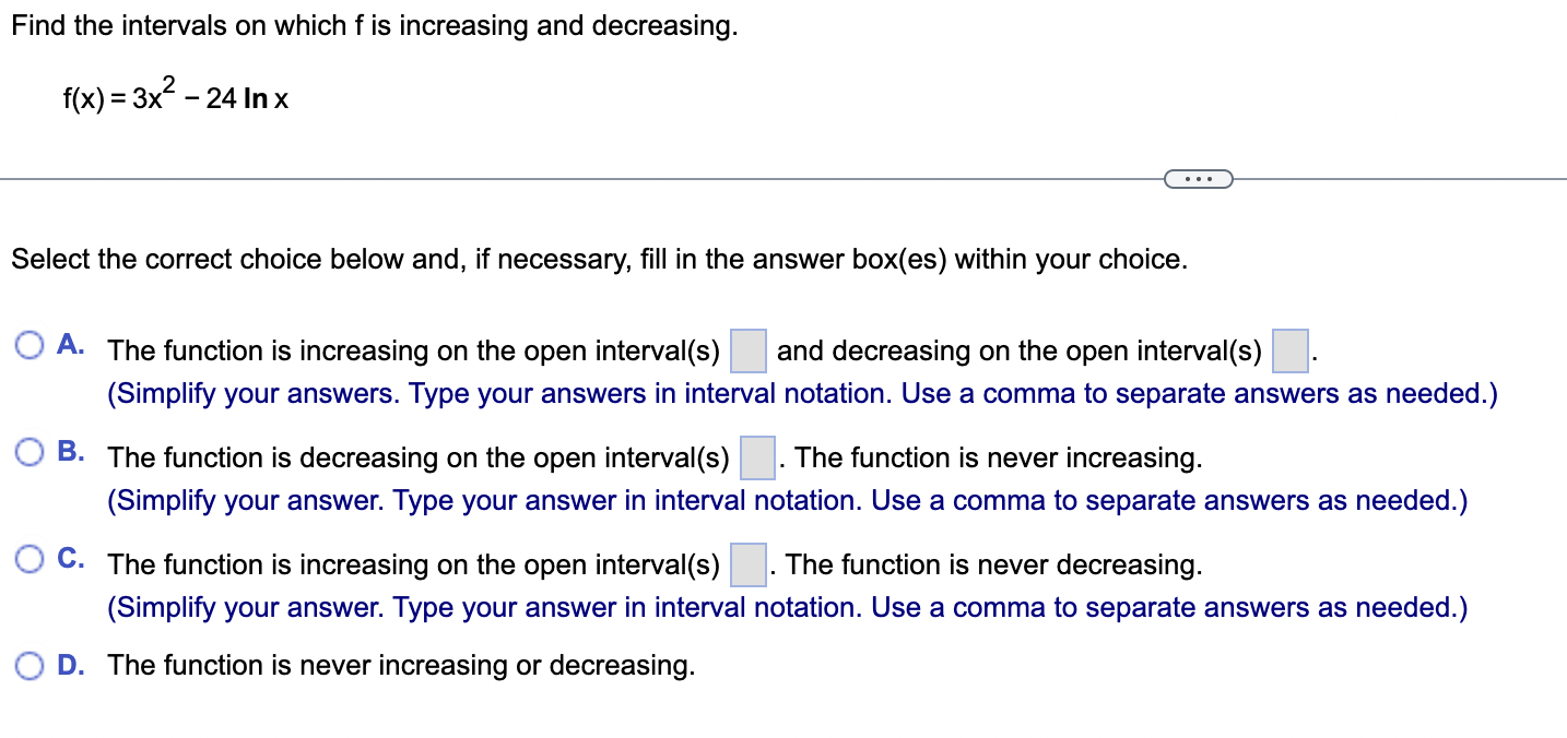 Solved Find the intervals on which f ﻿is increasing and | Chegg.com