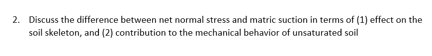 Solved 2. Discuss the difference between net normal stress | Chegg.com